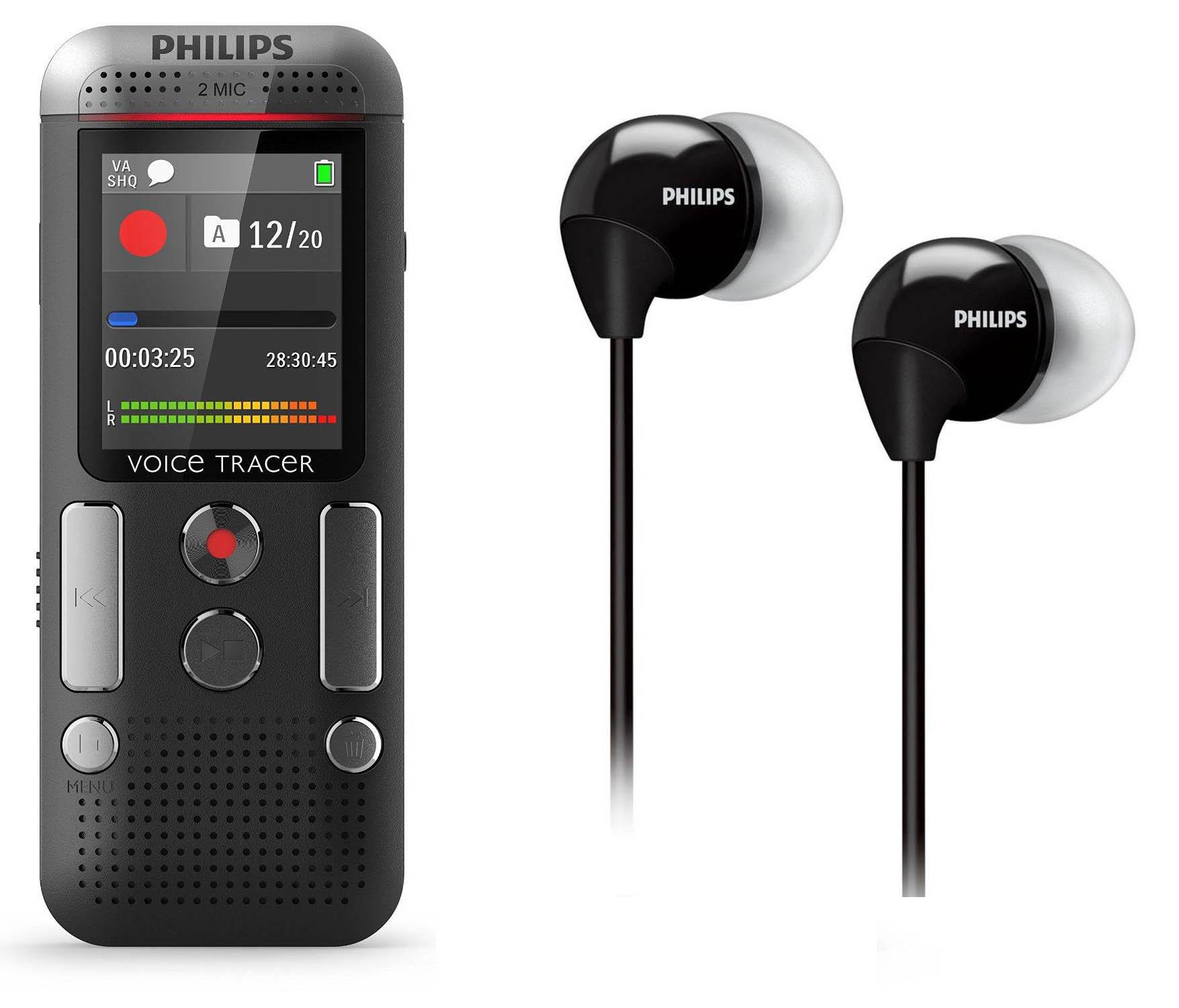 Dyktafon Philips DVT2510 + słuchawki SHE3590 - Opinie, Cena - RTV EURO AGD