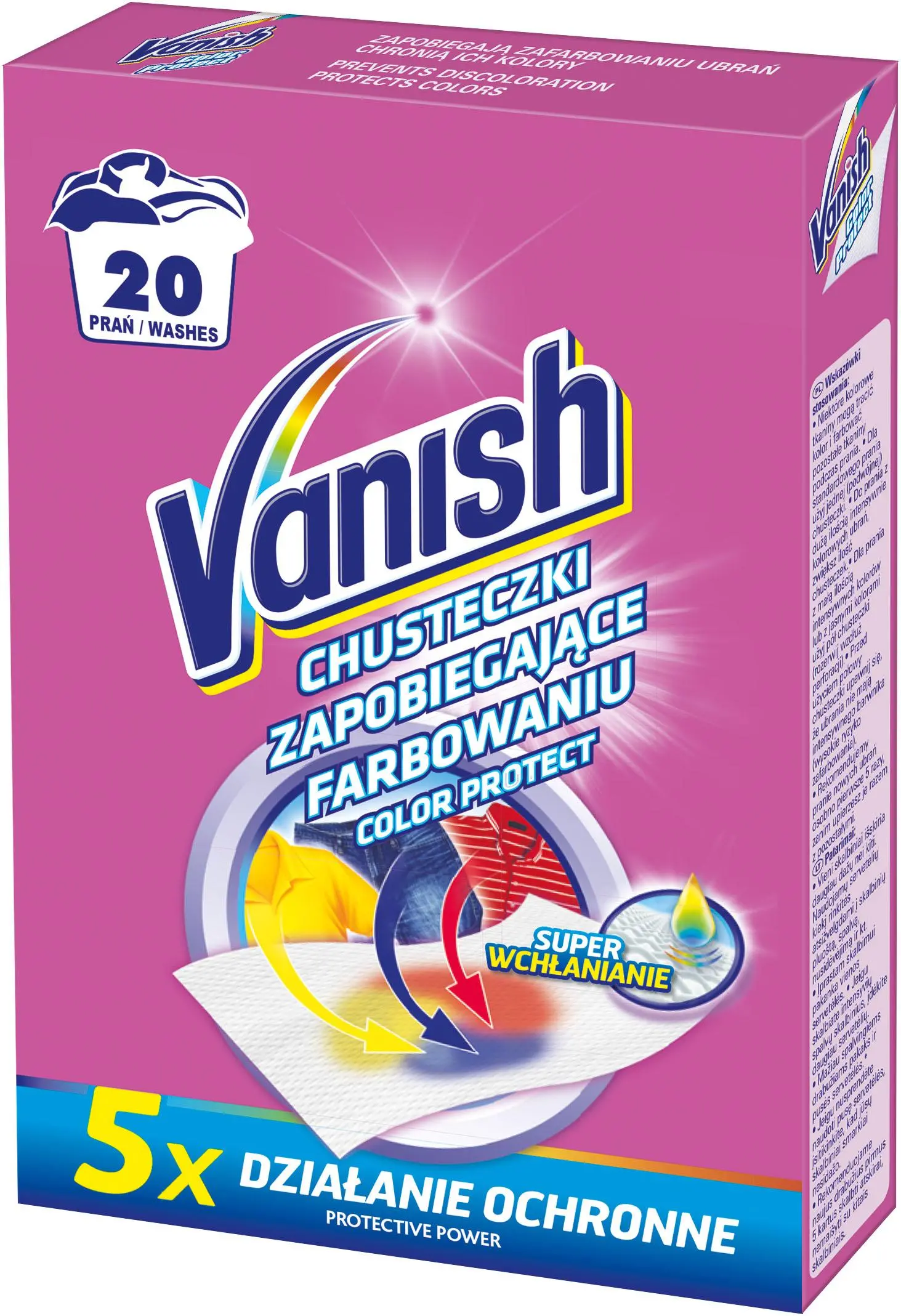 Vanish Color Protect zapobiegające farbowaniu tkanin 20 prań 10 szt ...