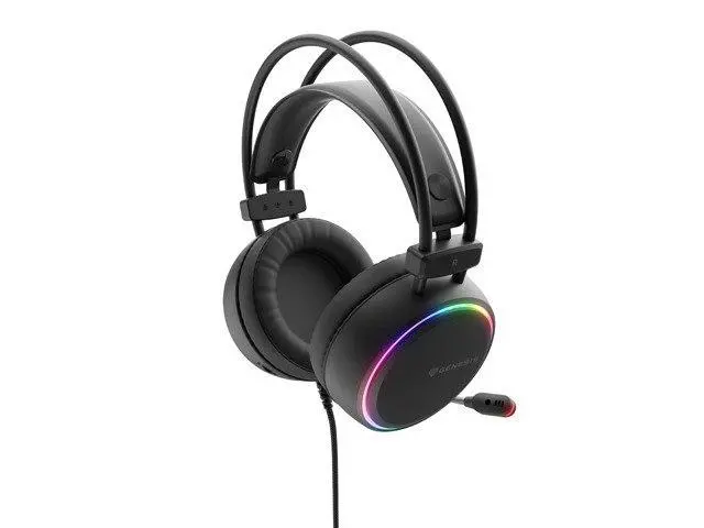 Słuchawki przewodowe z mikrofonem Genesis Neon 613 RGB Nauszne Czarny ...