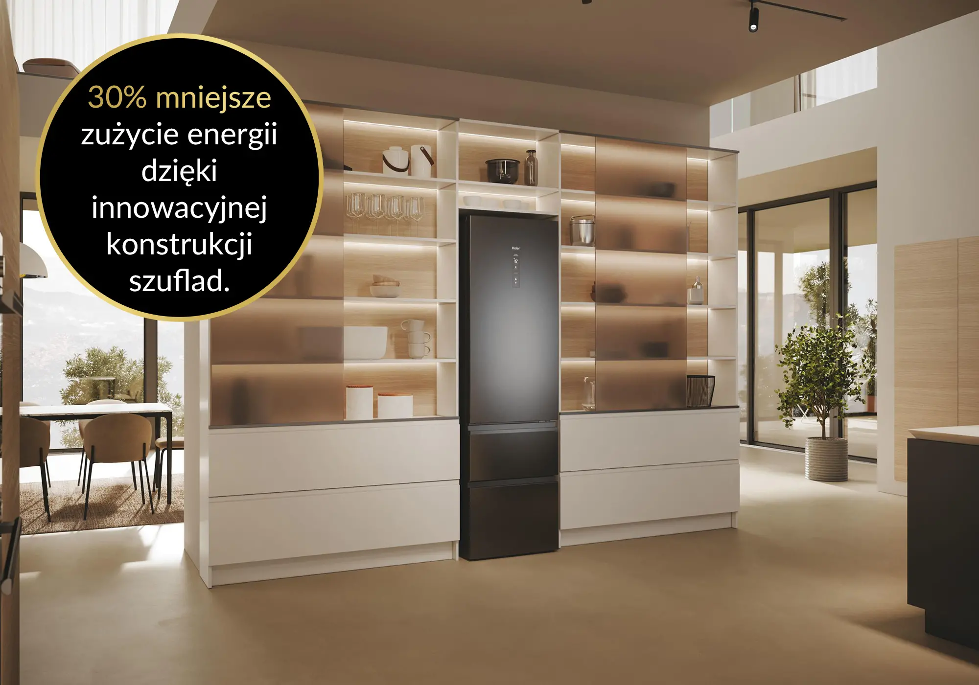 Lodówka Haier Seria 5 HTW5620ENMP Pełny No Frost 205cm Komora świeżości ...