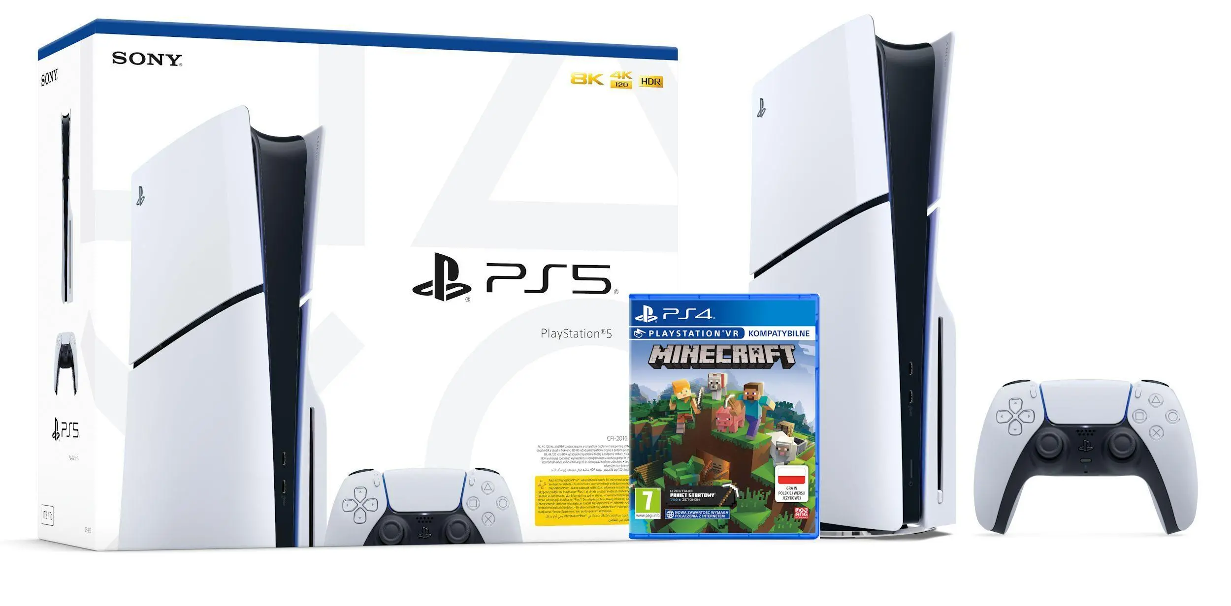 Sony PlayStation 5 Slim D Chassis (PS5) 1TB z napędem + Minecraft ...