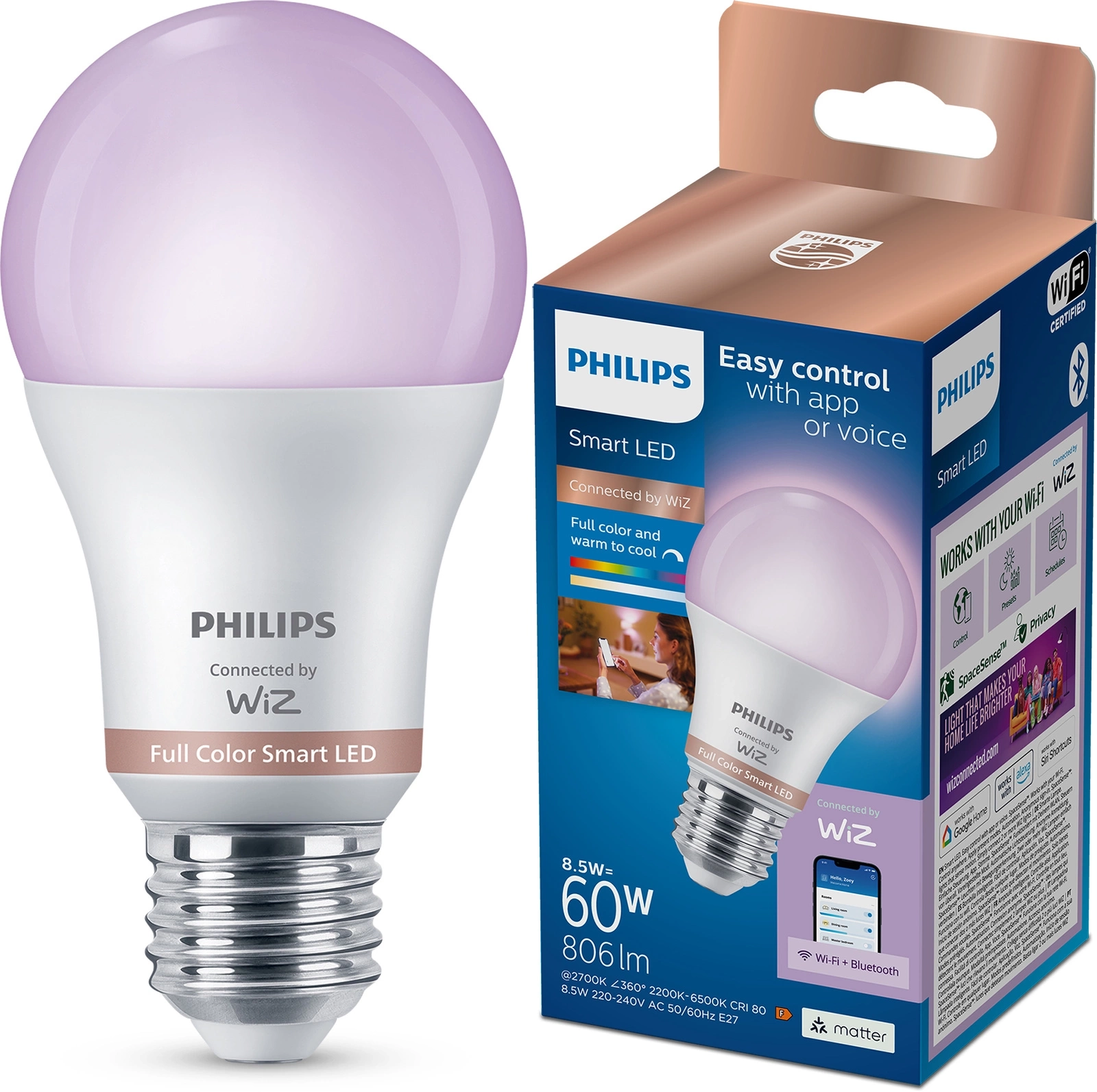 Philips Smart E27 A60 8,5W 60W RGB 1szt. - Dobra cena, Opinie w Sklepie ...