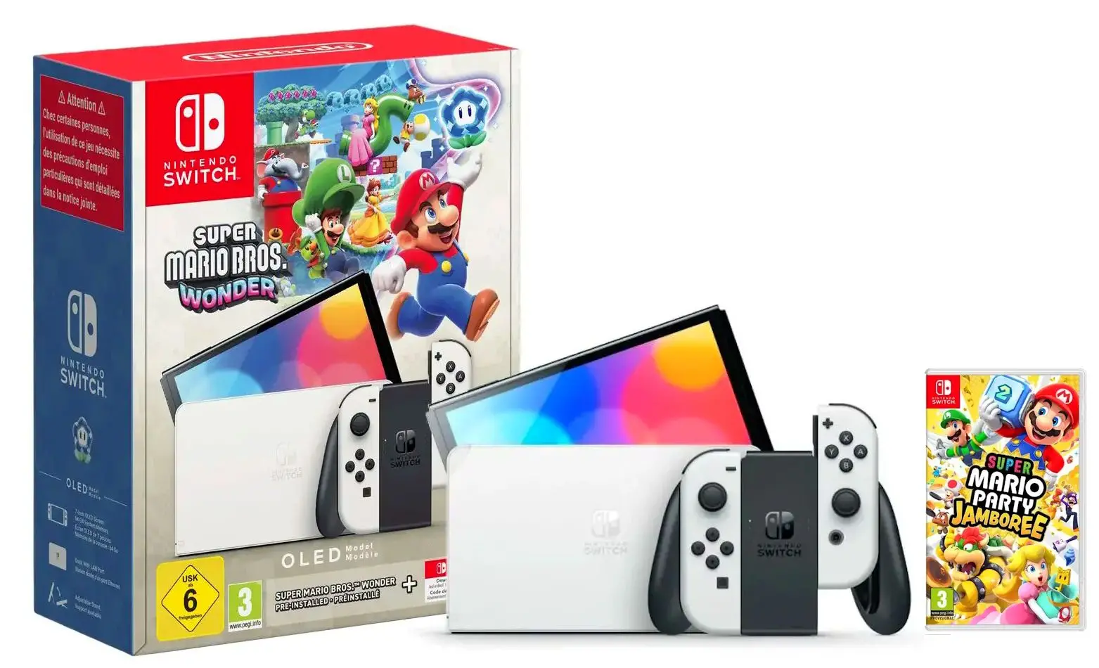Nintendo Switch OLED Biały + Super Mario Bros. Wonder + Super Mario ...