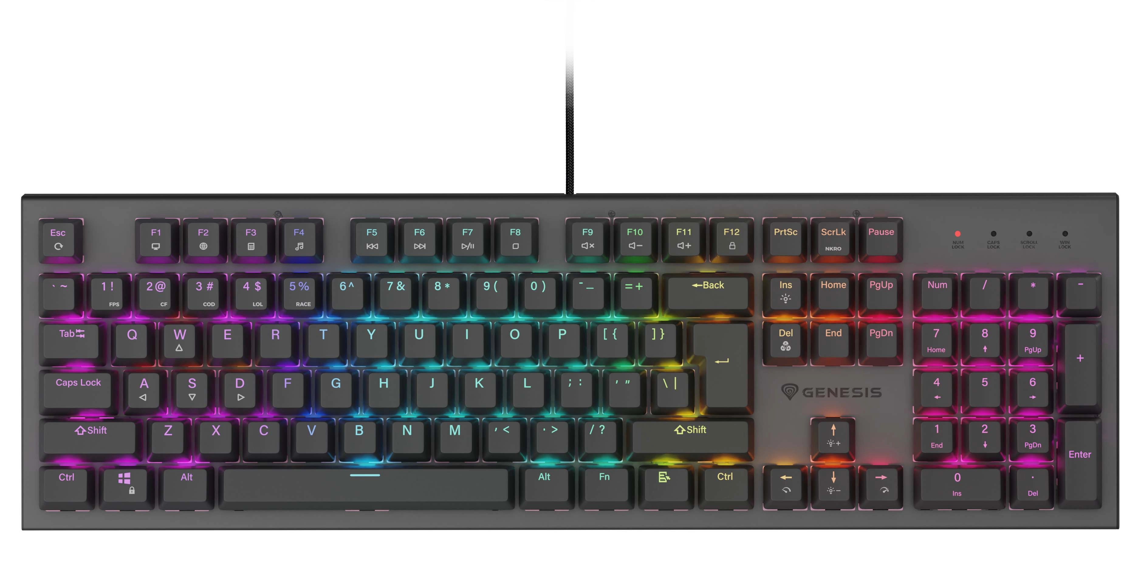 Klawiatura mechaniczna Genesis Thor 303 RGB Outemu Brown Czarny ...