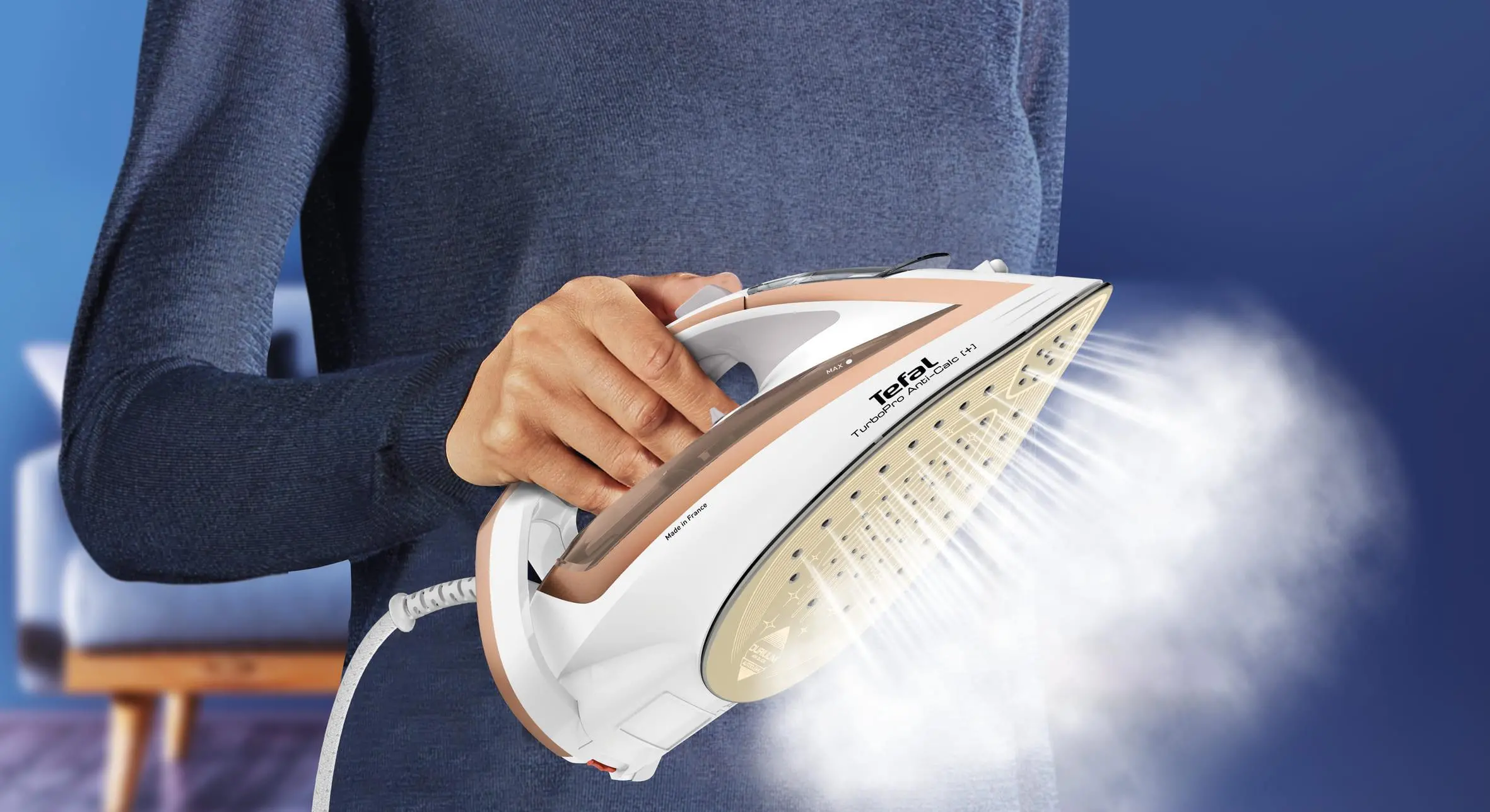 Żelazko Tefal Turbo Pro Anti-Calc FV5697 Durilium AirGlide 270g/min ...