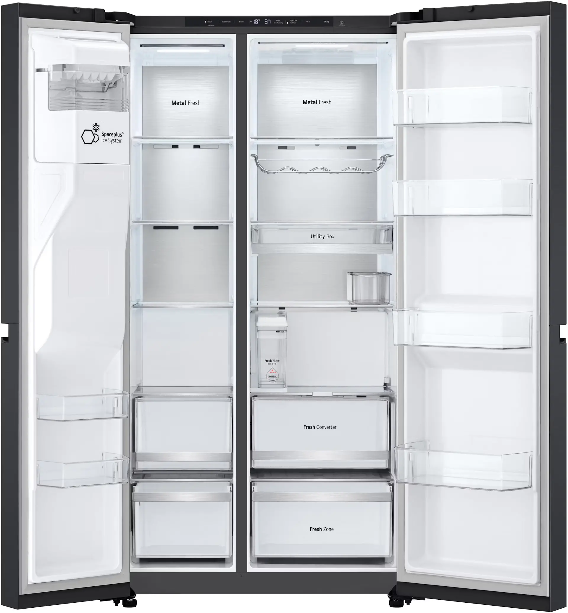 Lodówka LG SBS GSLE91EVAC Pełny No Frost 179cm Dystrybutor wody Zdalne ...