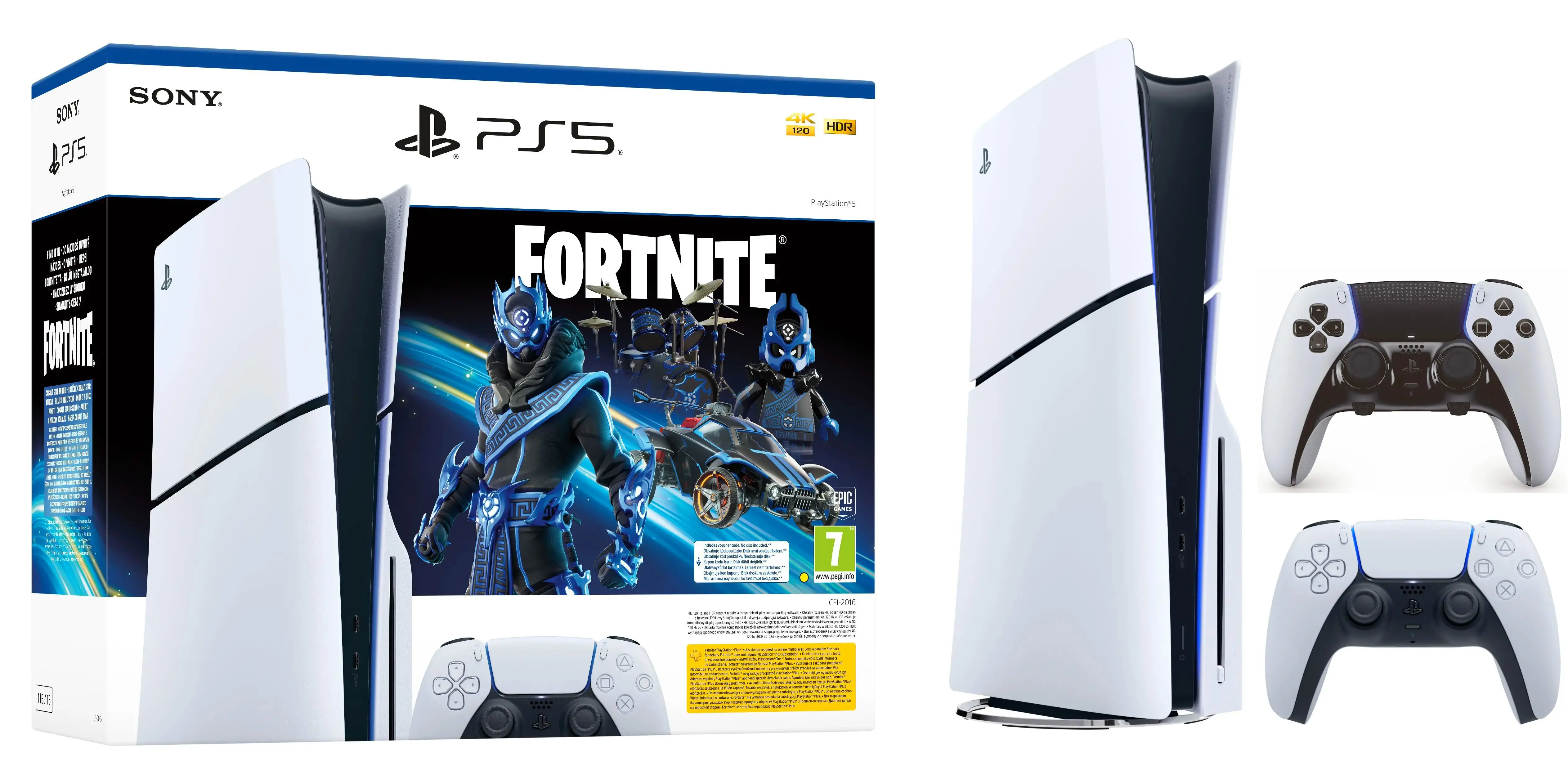 Sony PlayStation 5 Slim D Chassis (PS5) 1TB z napędem Fortnite Cobalt ...