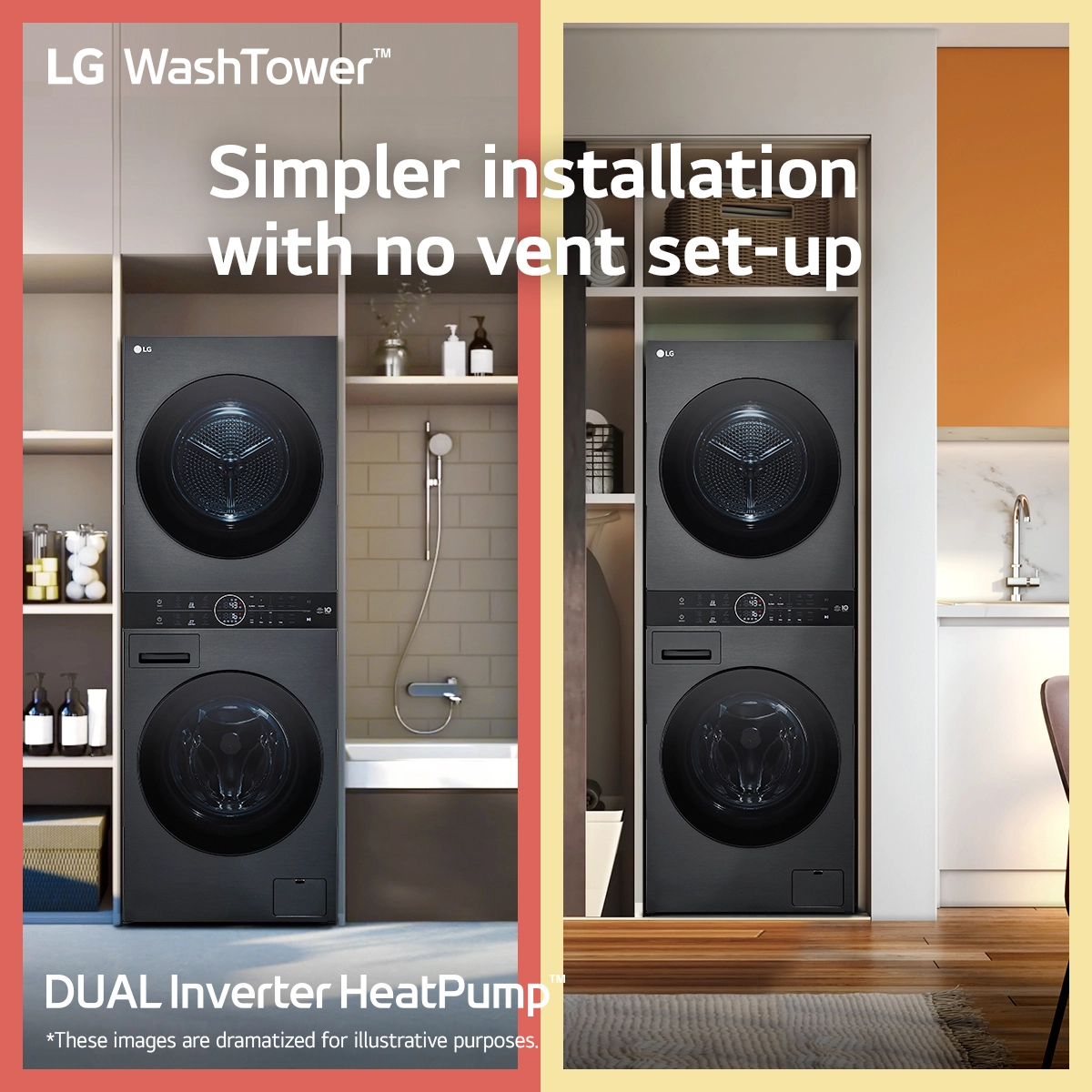 LG WashTower WT1210BBF 66cm 12kg/10kg Zdalne sterowanie - Dobra cena ...