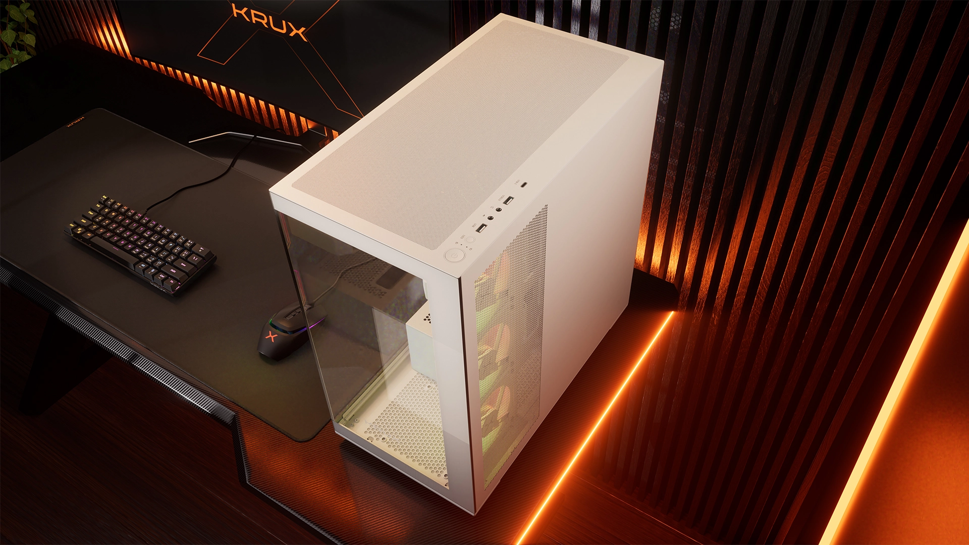 Obudowa Krux Exo RGB Biały - Opinie, Cena - RTV EURO AGD