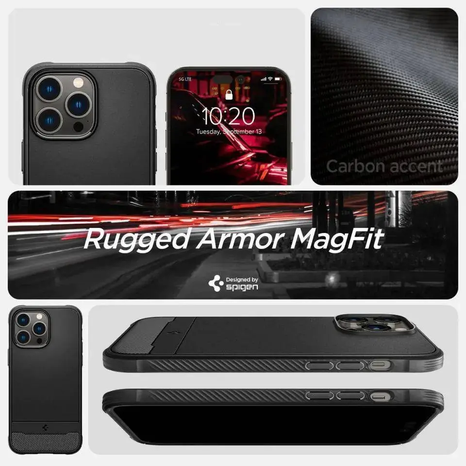 Etui Spigen Rugged Armor Mag z MagSafe do iPhone 14 Pro Max czarne ...