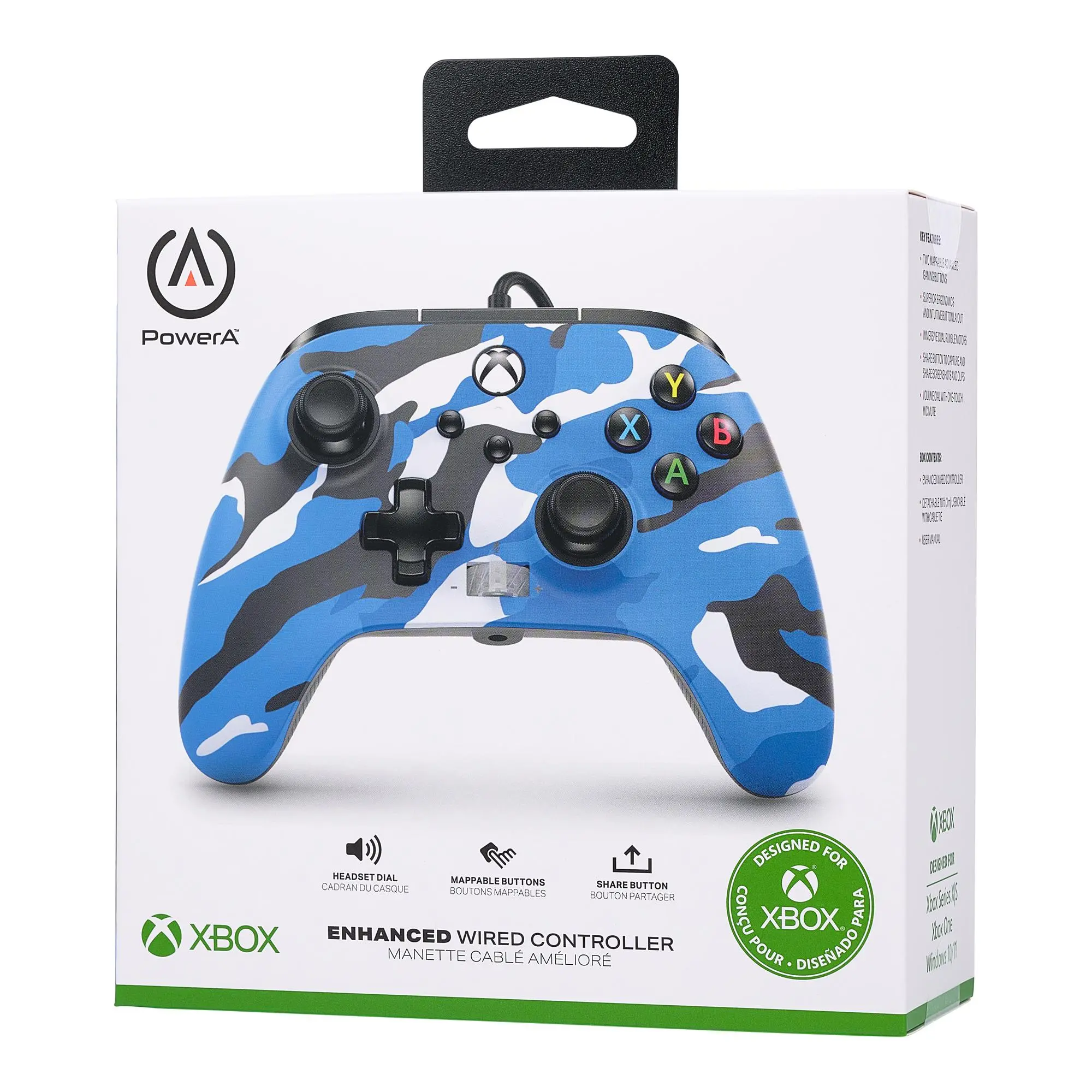 PowerA Enhanced Blue Camo do Xbox Series X/S, Xbox One, PC Przewodowy ...