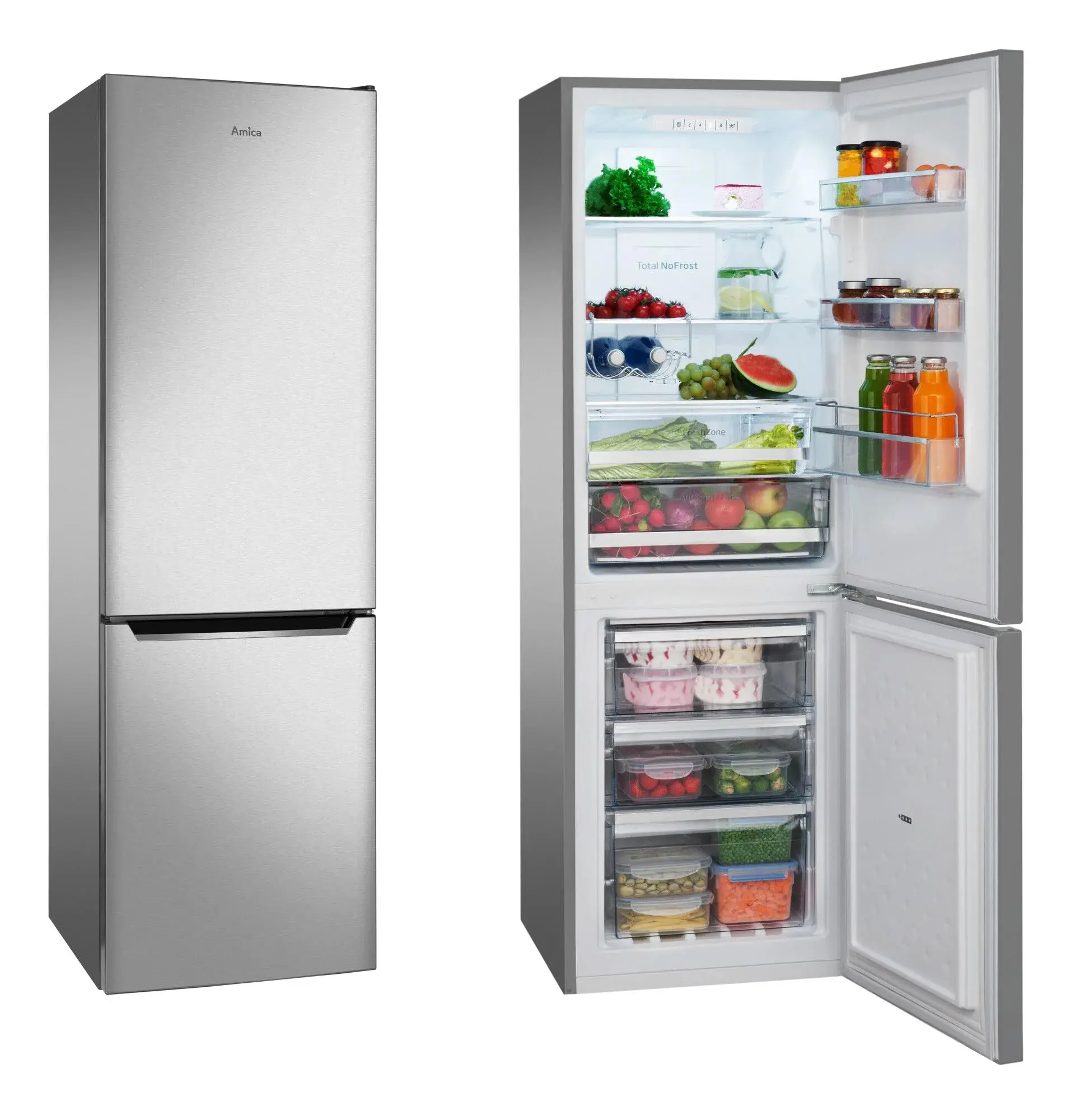 Lodówka Amica FK2695.4FTX(E) Pełny No Frost 170cm Inox - Opinie, Cena ...