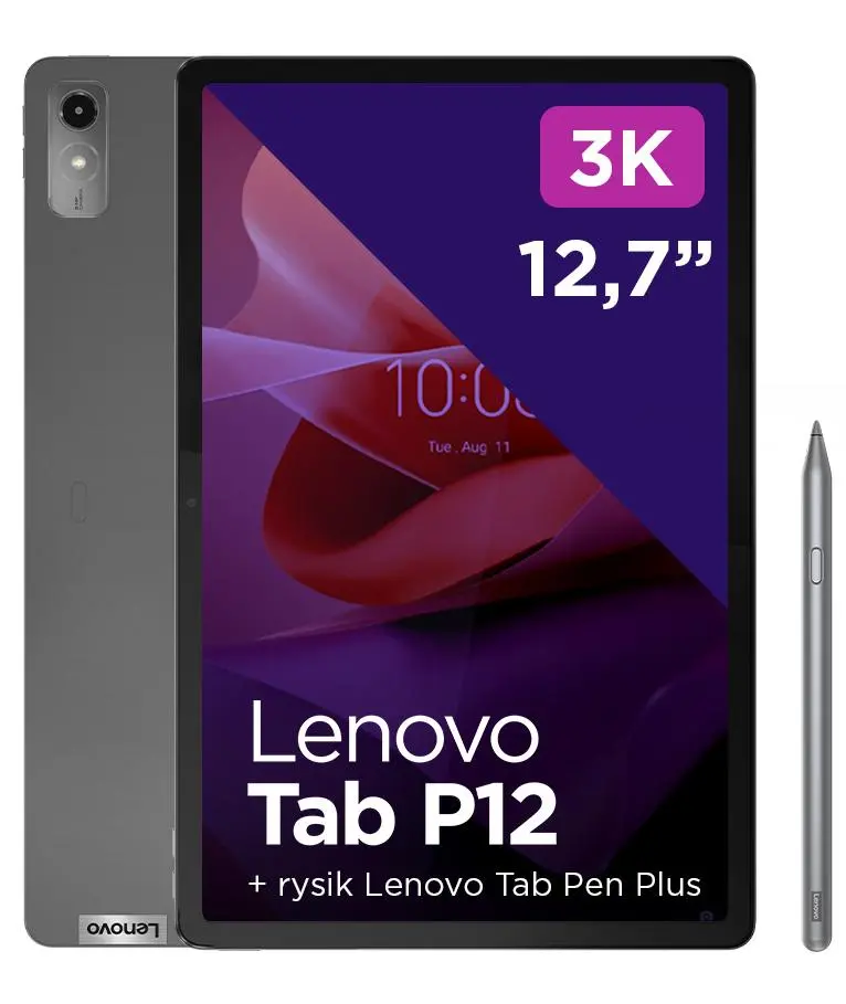 Tablet Lenovo Tab P12 TB370FU 12,7" 8/256GB Wi-Fi Storm Grey + Rysik ...