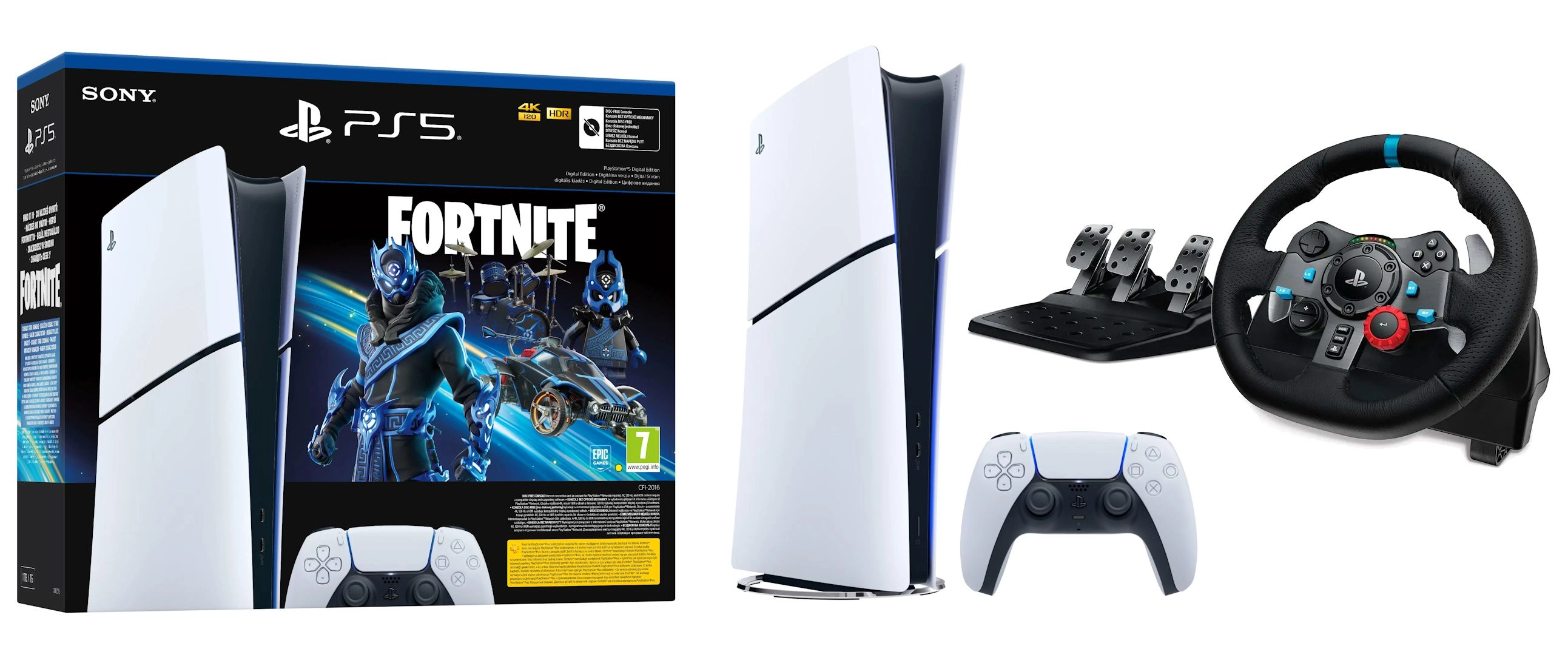 Sony PlayStation 5 Digital Slim D Chassis (PS5) 1TB Zestaw Fortnite ...
