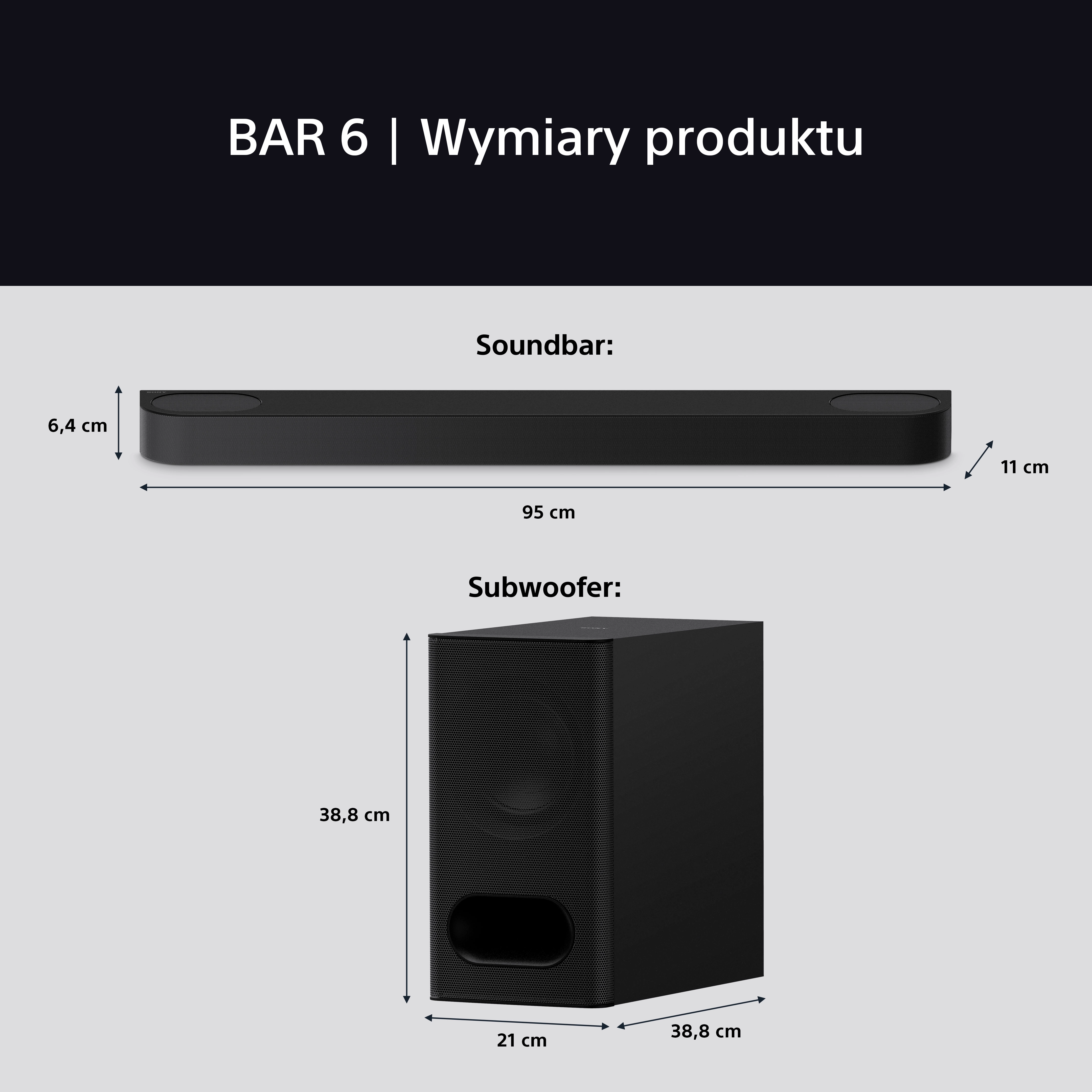Soundbar Sony BRAVIA Theater Bar 6 HT-BD60 3.1.2 Bluetooth AirPlay Dolby Atmos DTS:X - Opinie ...