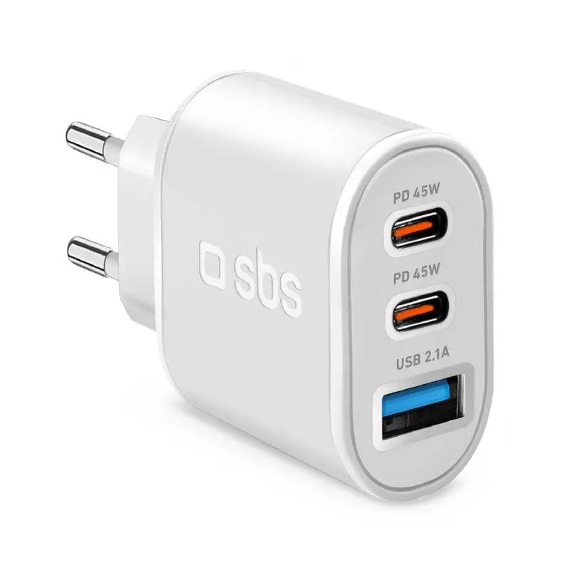 Ładowarka sieciowa SBS PD 55W 2xUSB-C 1xUSB Biały - Opinie, Cena - RTV EURO AGD