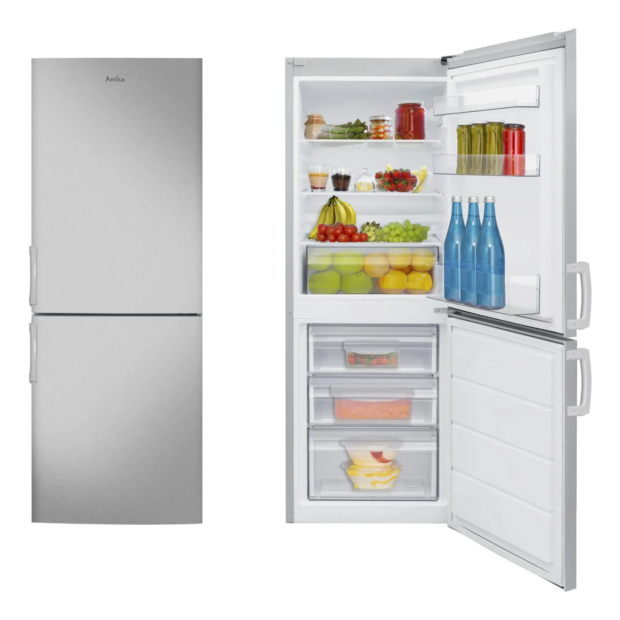Lodówka Amica FK2415.3UX(E) 152cm Inox - Opinie, Cena - RTV EURO AGD