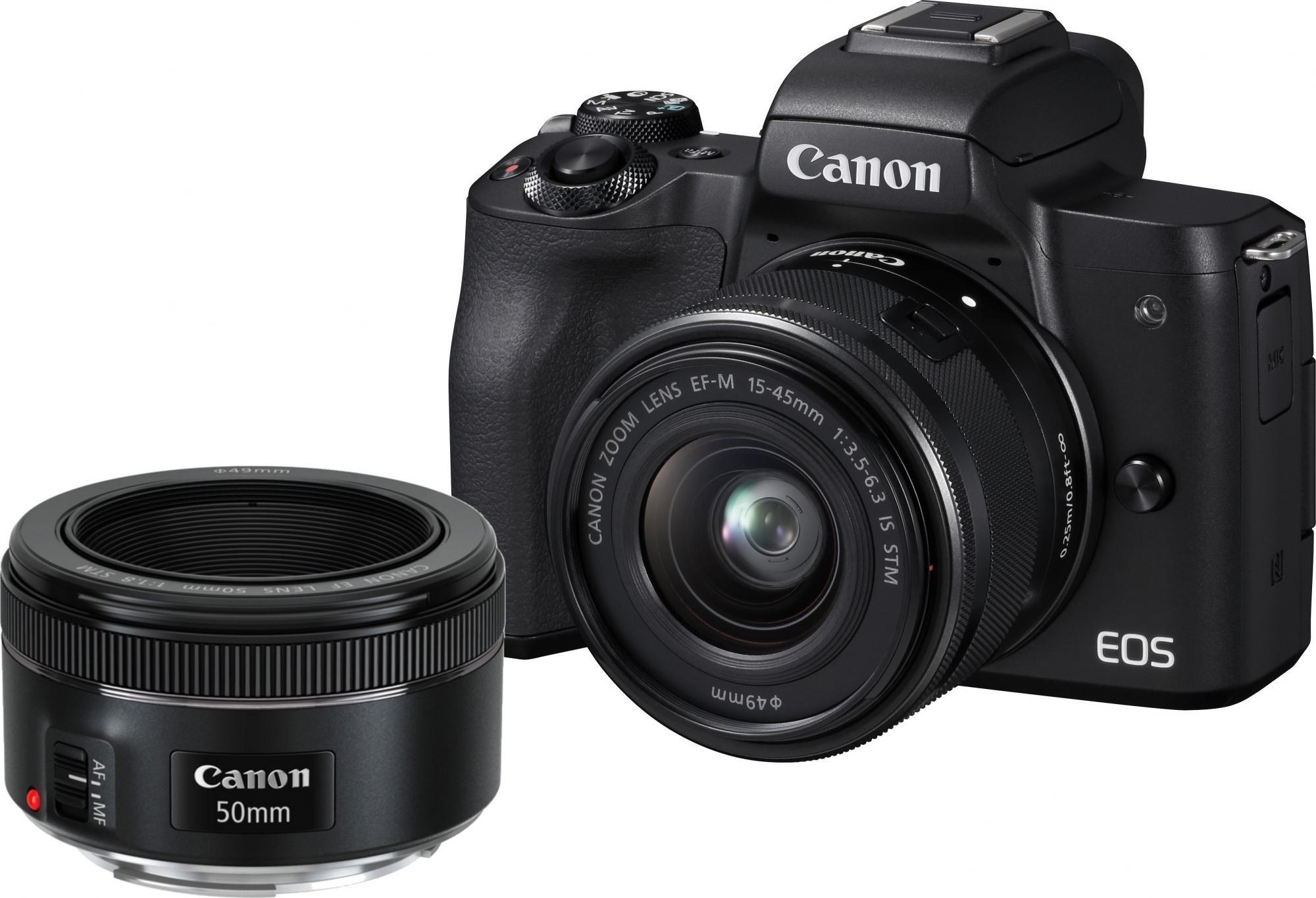 Canon EOS M50 + 15-45mm + 50mm + adapter EF-EOS M (czarny) - Opinie ...