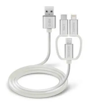 Kabel SBS USB do micro-USB Lightning USB-C 1m Biały - Opinie, Cena - RTV EURO AGD