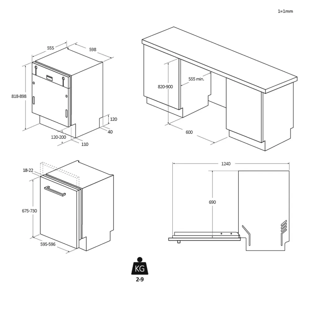 Zmywarka Haier Washlens Plus XI 6B0S3FSB 59,7cm Automatyczne otwieranie drzwi Szuflada na ...