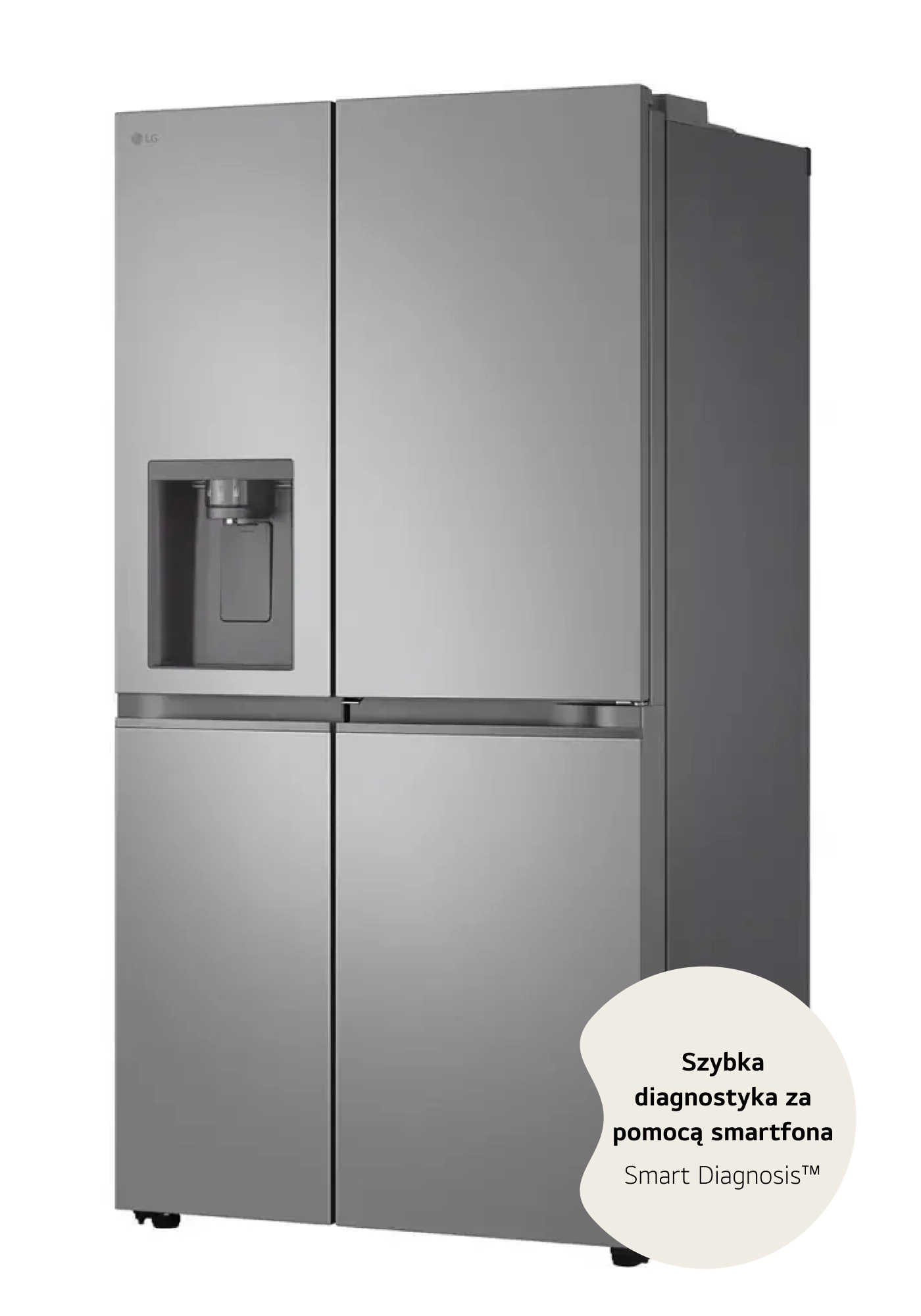 Lodówka LG SBS GSJC40PYPE Pełny No Frost 179cm Dystrybutor wody Srebrny ...