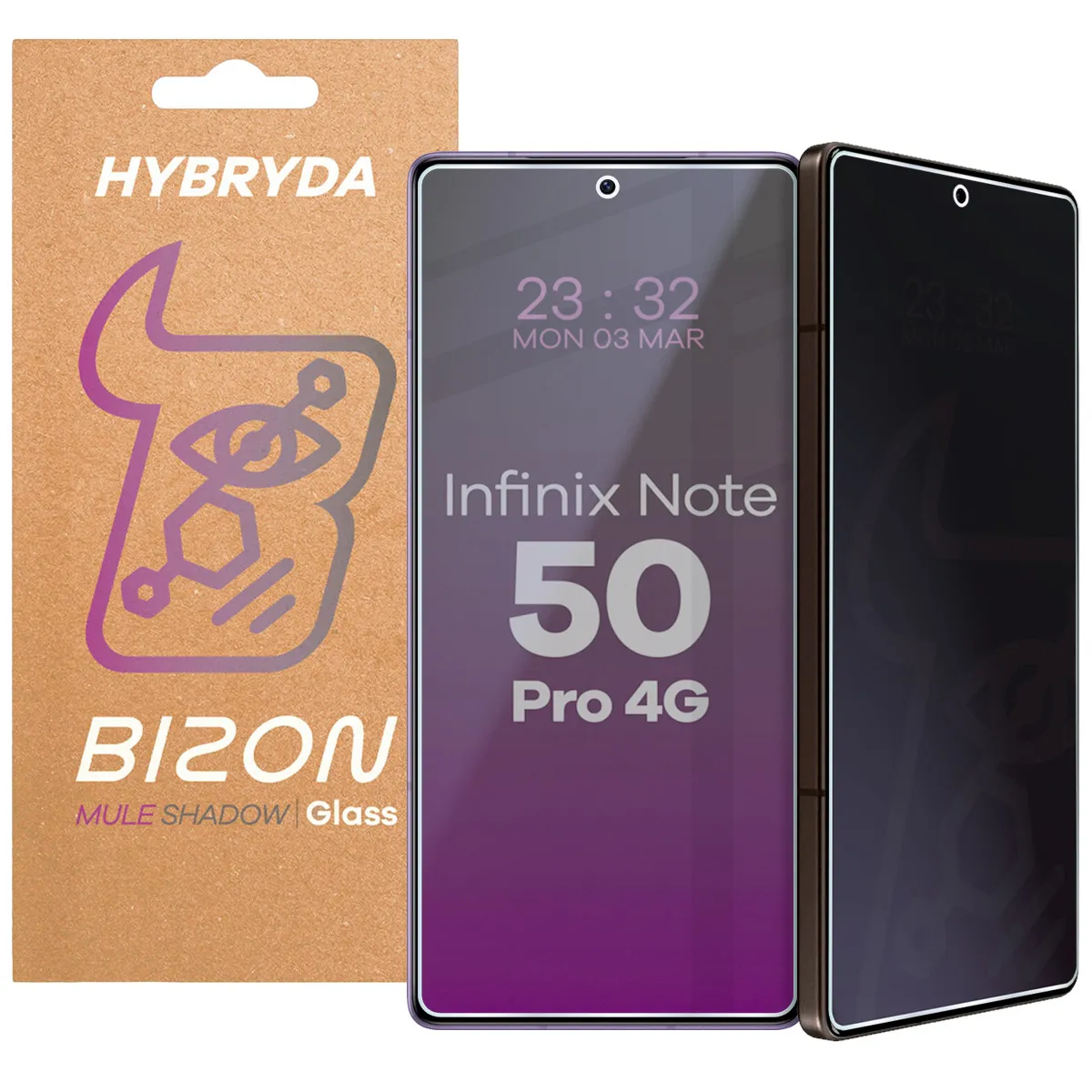 Szkło hybrydowe Bizon Prywatyzujące Mule Shadow do Infinix Note 50 Pro ...