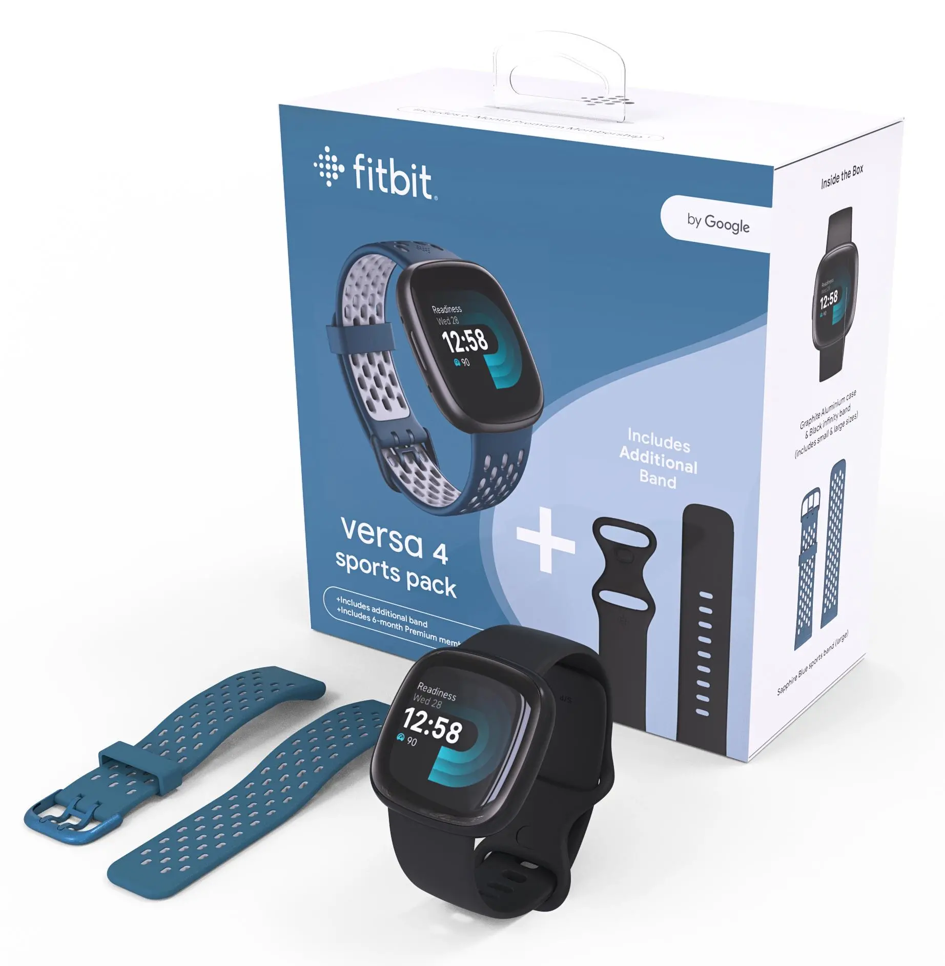 Smartwatch Fitbit by Google Versa 4 zestaw Czarny - Opinie, Cena - RTV ...