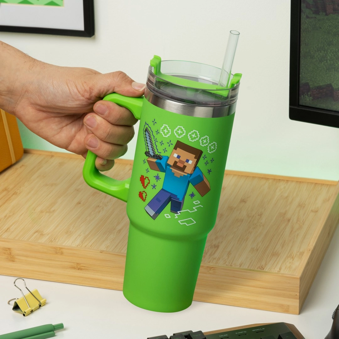 Paladone Insulated Travel Cup Minecraft Steve Ze słomką 900ml - Dobra ...