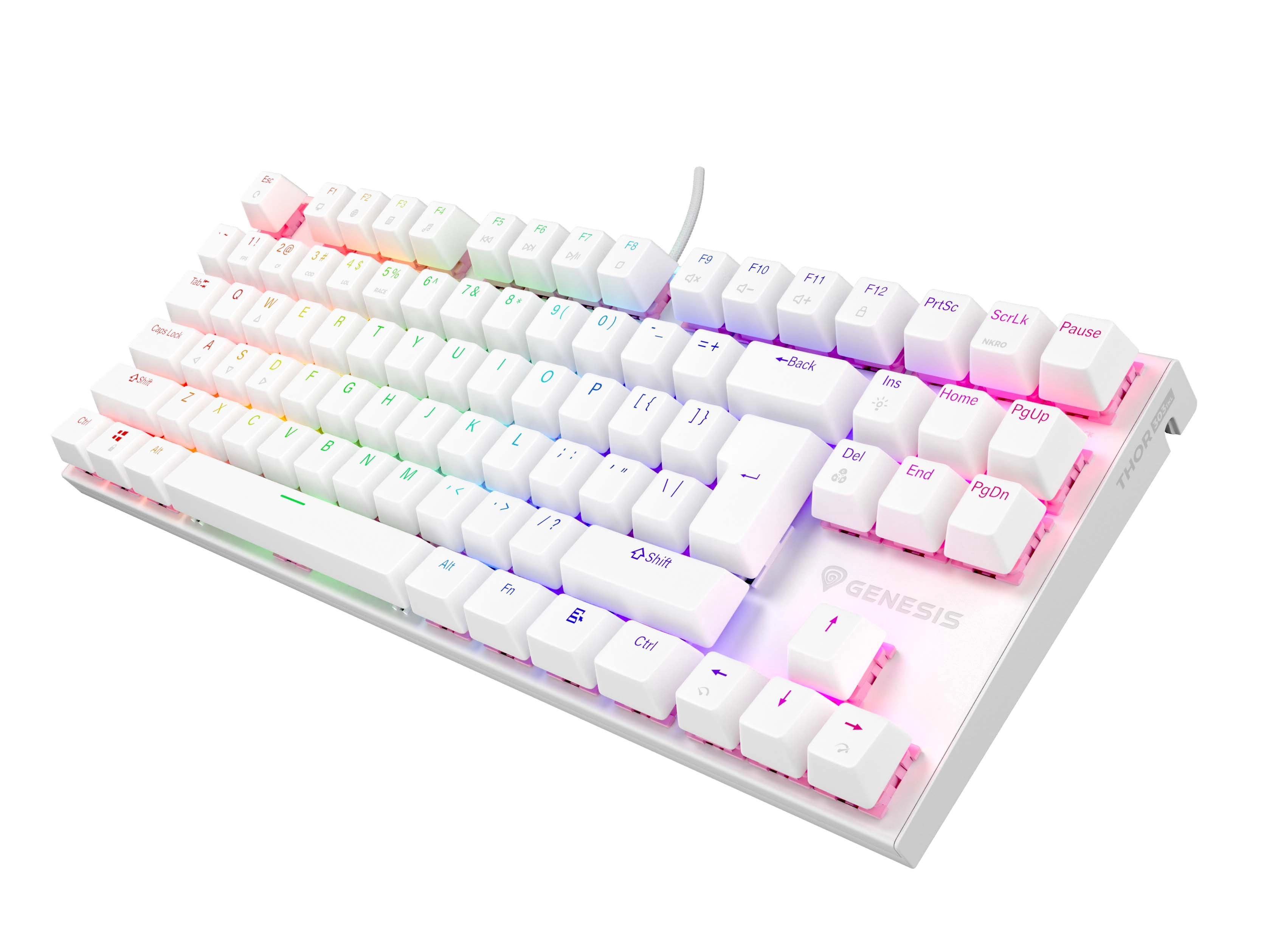 Klawiatura mechaniczna Genesis Thor 303 TKL RGB Outemu Peach Silent ...