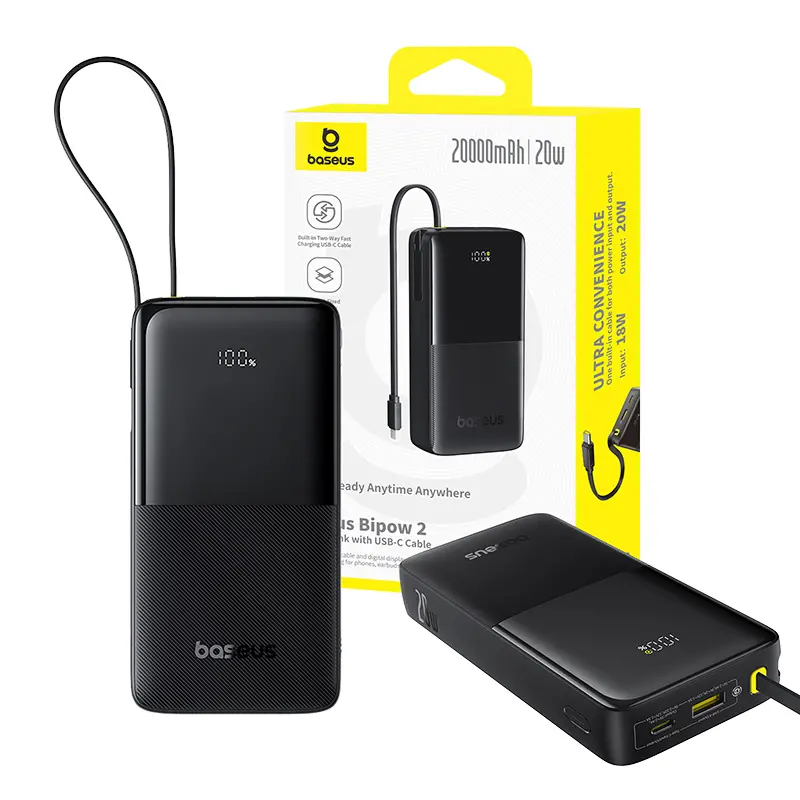 Powerbank Baseus Bipow 2 Digital Display 20000mAh 20W Czarny - Opinie, Cena - RTV EURO AGD