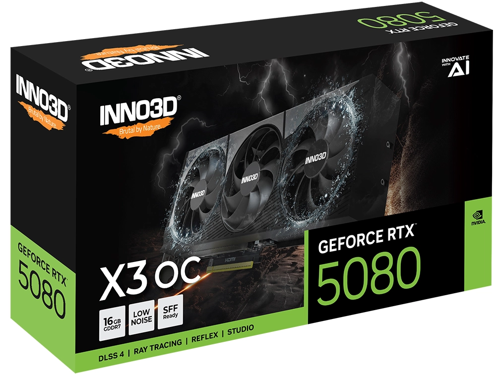 Karta graficzna Inno3D GeForce RTX 5080 X3 OC 16GB GDDR7 256bit DLSS 4 ...